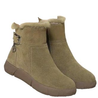 Generic NYSBH Bottes de neige dhiver pour femme - En coton &eacute;pais et chaud - Antid&eacute;rapantes, vert militaire, 40.5 EU