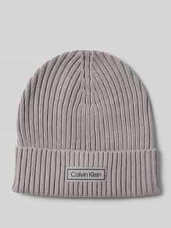 Calvin Klein Strickm&uuml;tze mit Kaschmir-Anteil und Label-Patch