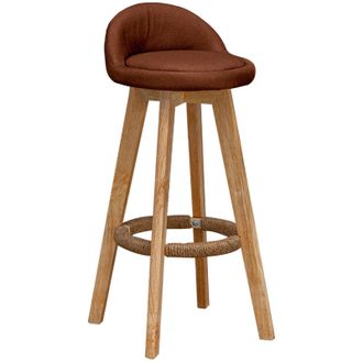 Generic Moderner Barhocker aus Massivholz mit R&uuml;ckenlehne, 360&deg; drehbarer K&uuml;chenstuhl mit Fu&szlig;st&uuml;tze, stilvolle Fr&uuml;hst&uuml;ckssitzgelegenheit, 37 x 37 x 53 cm