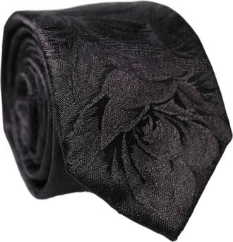 Dolce & Gabbana Homme, Accessoires, Noir, Taille: ONE Size Floral Fantasy Silk Adjustable Necktie