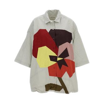 CASEY CASEY Femme, Blouses et Chemises, Gris, Taille: 34 FR Chemise Imprim&eacute;e Coupe Oversize