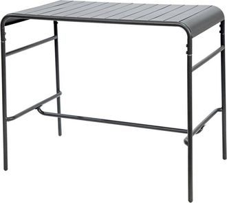 Sweeek Table haute de jardin m&eacute;tal 4 places. anthracite. 120 x 70 x 95cm