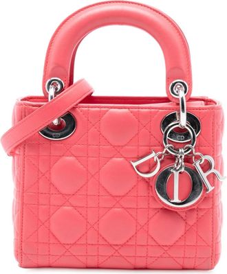 Dior Hobo Bags - Mini Lambskin Cannage Lady Dior - Gr. unisize - in Gold - f&uuml;r Damen