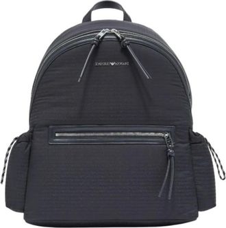 Emporio Armani Homme, Sacs, Noir, Taille: ONE Size Sac &agrave; dos en nylon avec lettrage monogramme