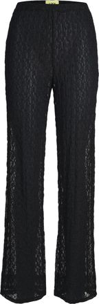 Jack & Jones Jack&Jones Damen Jxleah Lace Reg Straight Hw Pants JRS Stoffhose, Black, XS