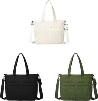 Generic Sac &agrave; Main Femme Matelass&eacute; en Coton avec Bandouli&egrave;re R&eacute;glable Sac Crois&eacute; Tote pour Bureau Shopping Voyage