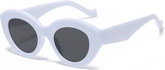 Generic Lunettes De Soleil &Agrave; Monture Ronde For Femmes, Lunettes De Soleil Tendance For F&ecirc;te Et Vacances(White)