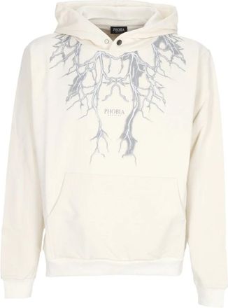 Phobia Archive Homme, Sweatshirts et sweats &agrave; capuche, Blanc, Taille: L Lightning Sweat &agrave; capuche