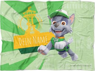 Picanova PAW Patrol Rocky Handtuch mit Name 200x150cm - Hochwertiges Bedrucktes Handtuch - Blickfang-Strandtuch Aus Hautfreundlichem Frottee - Badetuch mit Tex