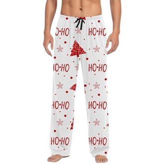 Generic Pantalon de jogging pour homme - Pantalon de loisirs de No&euml;l pour homme - Pantalon de pyjama avec cordon de serrage et poches - Pantalon de No&euml;l, Blan
