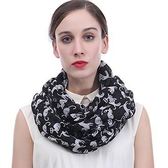 Lina & Lily &eacute;charpe tube imprim&eacute; chat (Noir)