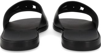Dolce & Gabbana Leather Logo Slide - Black