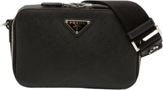 Prada Sac bandouli&egrave;re Saffiano Pre-owned - Femme - Pre-owned - Noir - Taille: ONE Size
