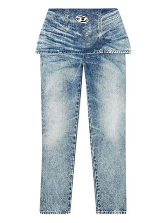 Diesel jean &agrave; d&eacute;tails superpos&eacute;s - Bleu