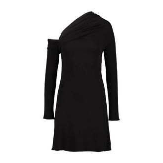 Courr&egrave;ges Krepp Jersey Kleid mit Einem &Auml;rmel - - Dresses - Damen - Schwarzk - S