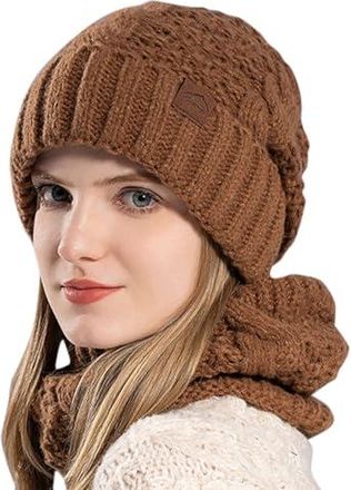 Generic Bonnet Femme Hiver Bonnet Femme Chapeau Femme Hiver Confortable Classique - Bonnet Cyclisme Femme Hiver, Tricot &Eacute;pais Respirant, Parfait pour Matin Fr
