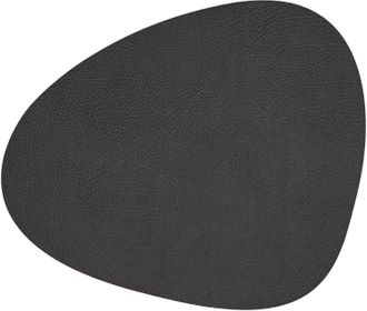Lind DNA LindDNA Tischset Curve aus recyceltem Hippo Leder in der Farbe Black-Anthracite mit Einer Gr&ouml;&szlig;e von 37x44cm, 981292