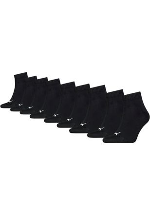 Puma Kurzsocken PUMA PUMA UNISEX QUARTER PLAIN 9P ECOM, Damen, Gr. 35-38, schwarz (9x schwarz), Baumwollmischung, bedruckt, unifarben, elastisch, Socken, A