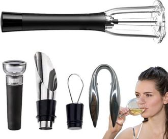 Generic Kit d&eacute;capsuleur de vin 2024 avec pompe &agrave; air, tire-bouchon, bouchon de bouteille, scelleur sous vide, coupeur, bec verseur, accessoire de vin r&eacute;utilis