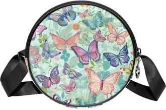 Generic Sac &agrave; bandouli&egrave;re rond pour femme, petit sac &agrave; bandouli&egrave;re color&eacute; avec fermeture &eacute;clair, bretelles r&eacute;glables, sac &agrave; main rond d&eacute;contract&eacute; pour femmes 