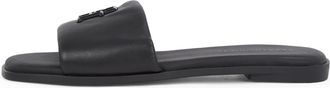 Tommy Hilfiger Damen Sandalen Logo Hardware Leather Mules, Schwarz (Black), 38
