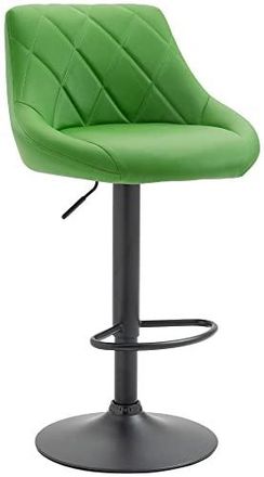 Clp Tabouret De Bar Réglable en Hauteur Lazio Similicuir I Chaise Hauteur De Bar Confortable avec Dossier Et Repose-Pied I Réglable Pivotant, Couleur:Vert