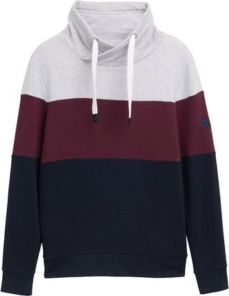 Tom Tailor Herren Colourblock Sweatshirt mit hohem Kragen, 15398 - Light Stone Grey Melange, M