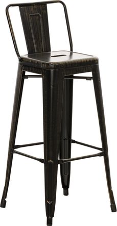 Clp Barhocker mit Lehne im Industrial-Look Mason, mit R&uuml;ckenlehne und Fu&szlig;ablage, Barstuhl mit R&uuml;ckenlehne, Tresenhocker mit Bodenschoner, Farbe:schwarz-Go