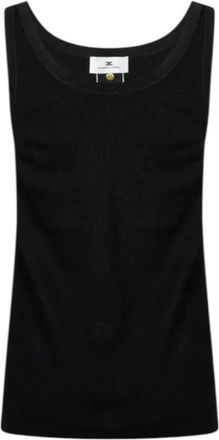 Elisabetta Franchi Femme, Tops, Noir, Taille: 36 FR Top en maille avec bandes en viscose brillante