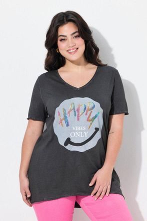 Angel Of Style T-Shirt T-Shirt A-Linie Regenbogen-Pailletten-Smiley