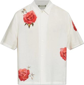 AllSaints Homme, Chemises, Beige, Taille: L Fleur Fazed Boxy Short Sleeve Shirt