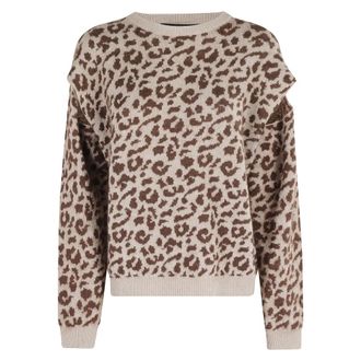 Federica Tosi Femme, Pulls, Brun, Taille: 36 FR Pull à pois col rond