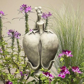 Generic Blütentänzerin Blumenkind tränendes Herz frostfester Betonguss für Metallstäbe - Zauberblume - Blumenkinder