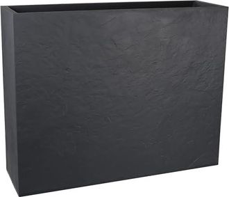 Eda Loft XL Volcania 63 l - Dekor Steinoptik - doppelwandig - Wasserauffangzone - 99 x 29 x 78 cm - Anthrazitgrau