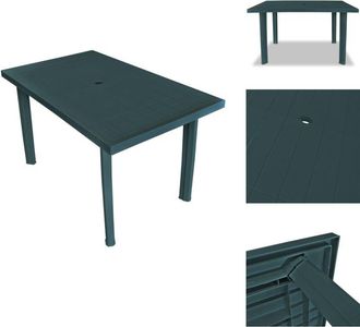 vidaXL Gartentisch Grün 126x76x72 cm Kunststoff - Gartentisch - Kunststoffe Möbel - Outdoor Tisch - Esstisch Garten - Wetterfestes Mobiliar