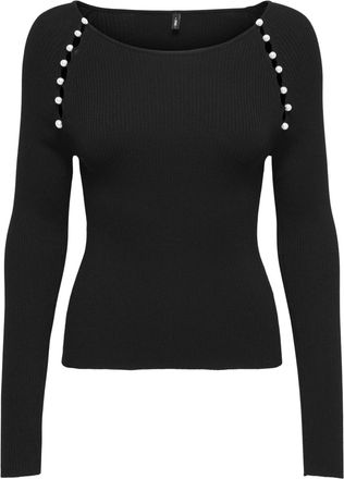Only Onlmeddi Ls Pearl Rib Wide O-Neck Cc KNT
