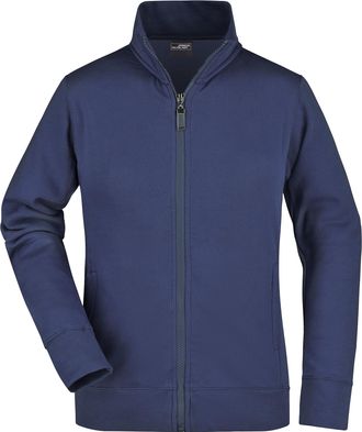 James & Nicholson Damen Sweatjacke - Hochwertige Sweatjacke mit Stehkragen | Farbe: navy | Grösse: XXL