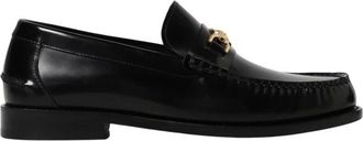 Versace Homme, Chaussures, Noir, Taille: 43 EU Mocassins en cuir Chaîne Medusa