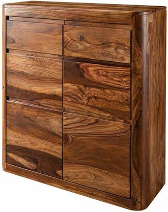 Massivmoebel24 Kommode Sheesham 100x37x111 walnuss gewachst toronto 238