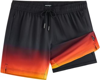 Maamgic Herren Badehose mit Kompression Badeshorts 2 in 1|14cm Innenl&auml;nge Schnelltrocknend l&auml;ssige Swim Shorts Kurz Boardshorts mit Innenhose Rei&szlig;verschlussta