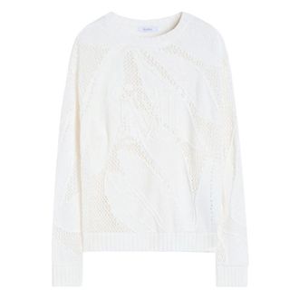 Max Mara Femme, Pulls, Blanc, Taille: 38 FR Mxmsalvo Maille Col Rond