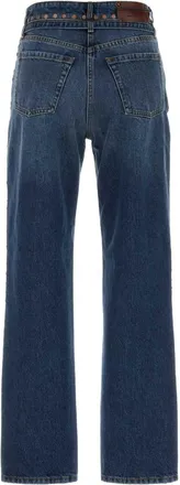 Dries Van Noten Studded Cotton Jeans - Blue