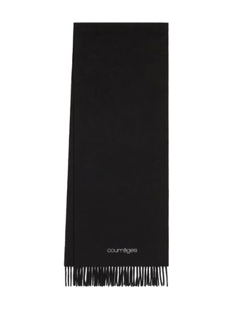 Courr&egrave;ges &eacute;charpe frang&eacute;e &agrave; broderies - Noir