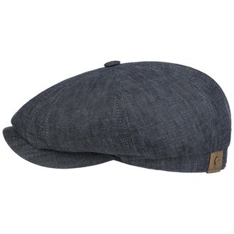Stetson Hatteras Flatcap Leinen Damen/Herren - M&uuml;tze mit Baumwollfutter - Flat Cap mit Sonnenschutz UV 40+ - Schirmm&uuml;tze Fr&uuml;hjahr/Sommer - Ballonm&uuml;tze Denim 6