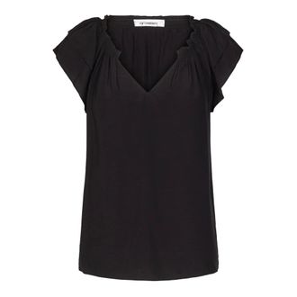 Co'Couture Femme, Blouses et Chemises, Noir, Taille: 36 FR Haut Sunrise noir avec manches courtes