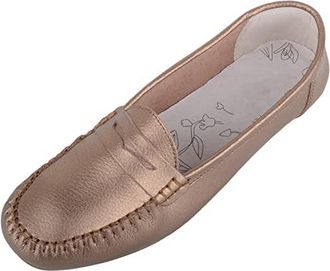 Absolute Footwear Mocassins dété à enfiler en cuir pour femme, bronze, 37 EU
