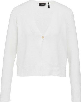 s.Oliver Cardigan Strickjacke Kurzer Feinstrick-Cardigan aus Viskosemix mit Knopf