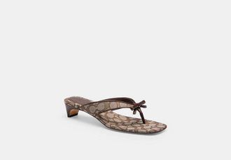 Coach Zehensandale Aus Signature-Jacquard Mit Kitten Heel Und Schleife