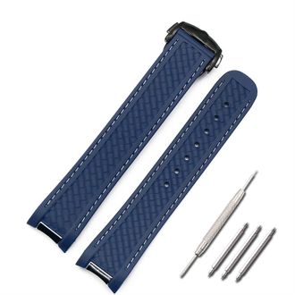 Generic F&uuml;r Hippocampus 300 AT150 8900 Meter Marine Rubber Butterfly Buckle Uhrenarmband 20 mm Silikonarmband