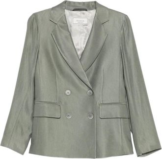 PESERICO Femme, Vestes, Vert, Taille: 40 FR Blazer crois&eacute; &agrave; poches
